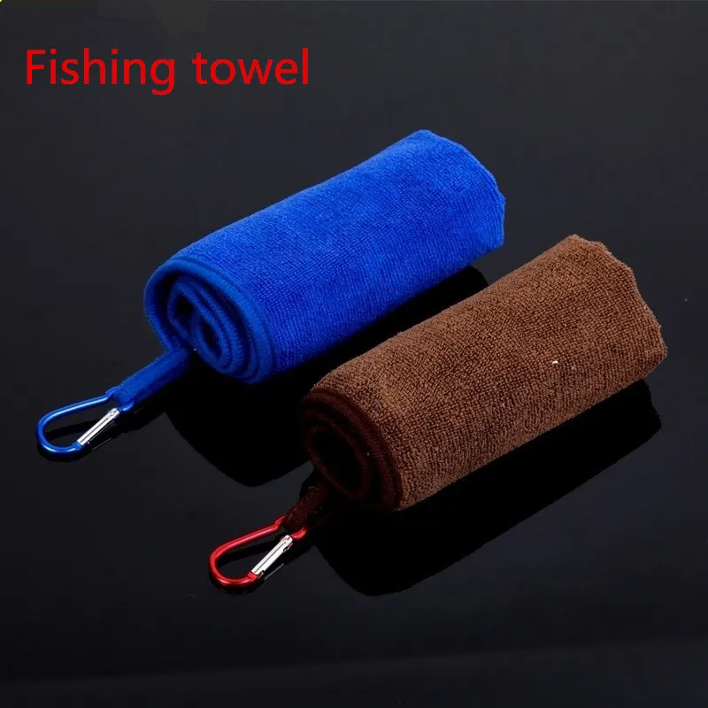 Portable buckle towel, versatile use of fishing rod to wipe hands ...