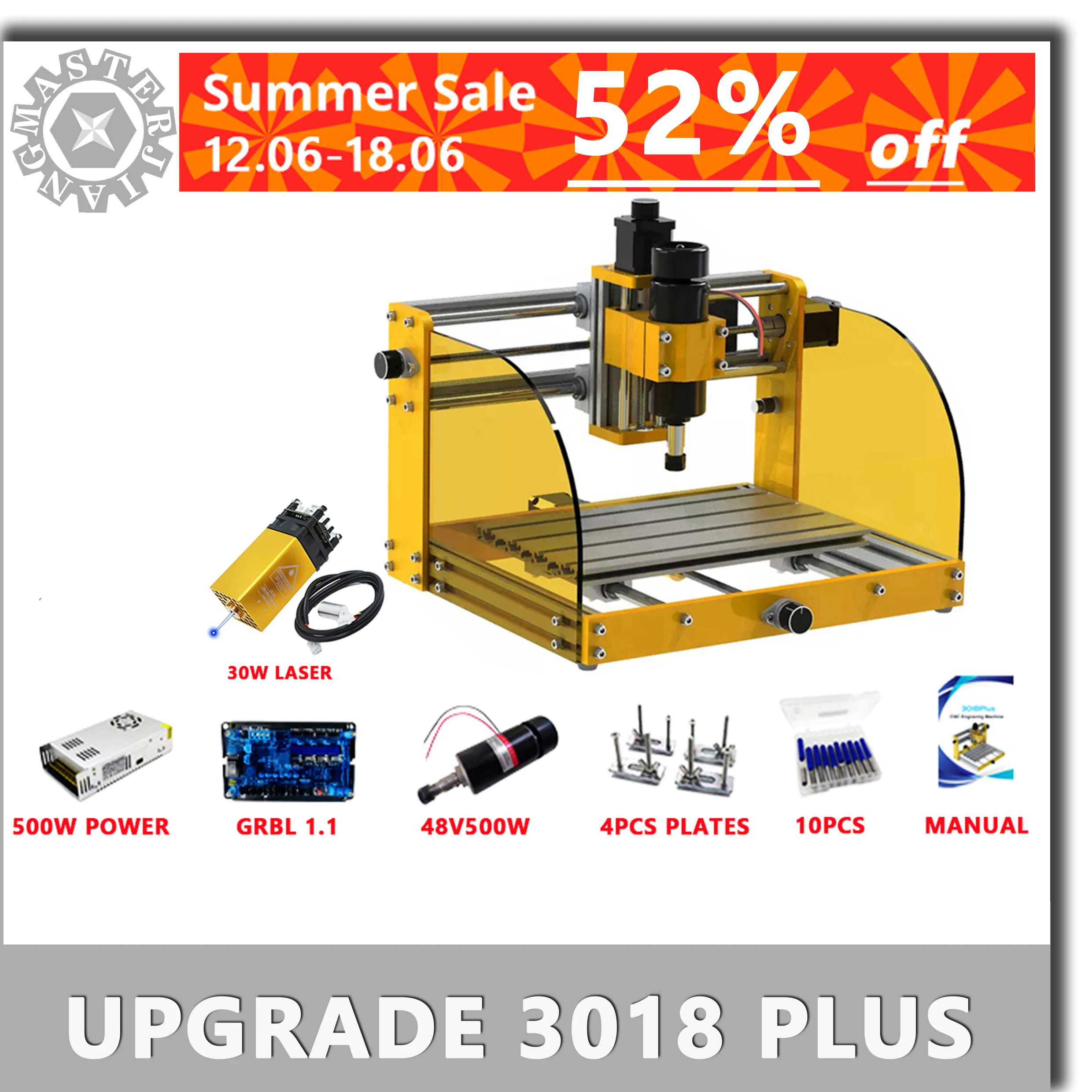 2 Versions 3018 Plus Cnc Metal Frame Engraver Grbl Diy Pcb Milling ...