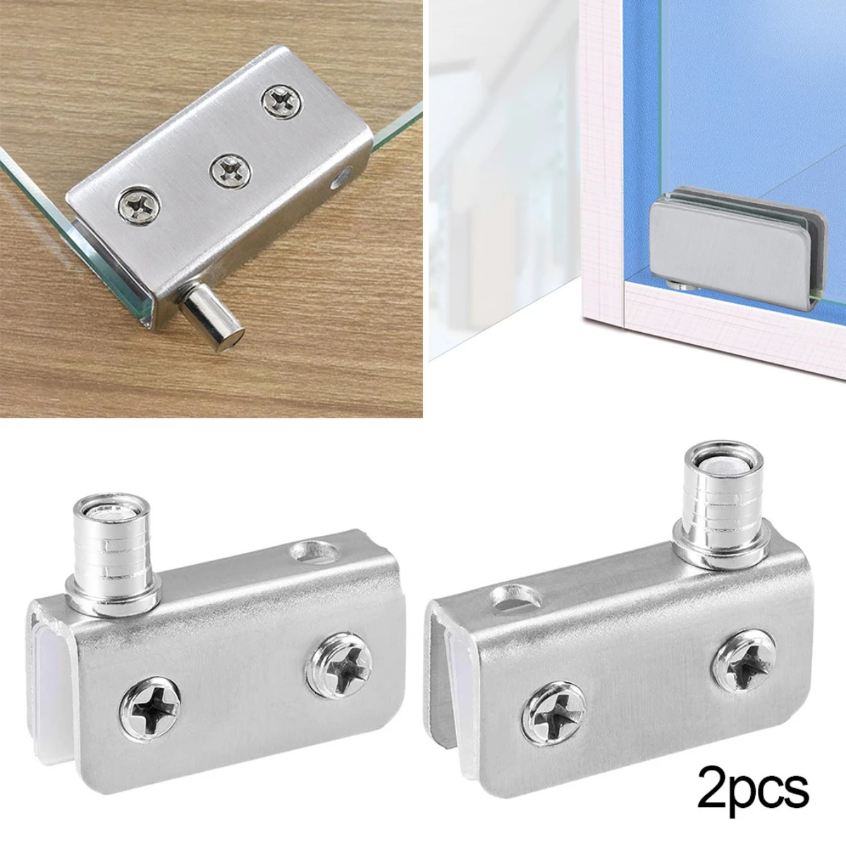 2Pcs-Glass-Pivot-Hinge-Rotation-Axis-Stainless-Steel-Wine-Cabinet-Door ...