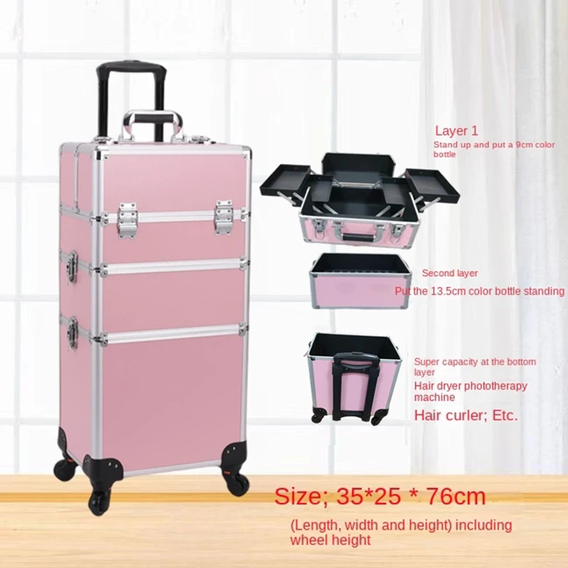 Professional Makeup Cosmetic Case Artist Large Capacity Heighten ...