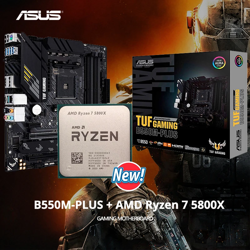 NEW-AMD-Ryzen-7-5800X-R7-5800X-ASUS-TUF-GAMING-B550M-PLUS-Micro-ATX ...