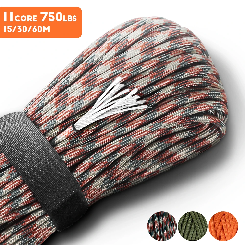 11-Core-Heavy-Duty-Paracord-Rope-750lb-Paracord-50-100-200FT-Camping ...