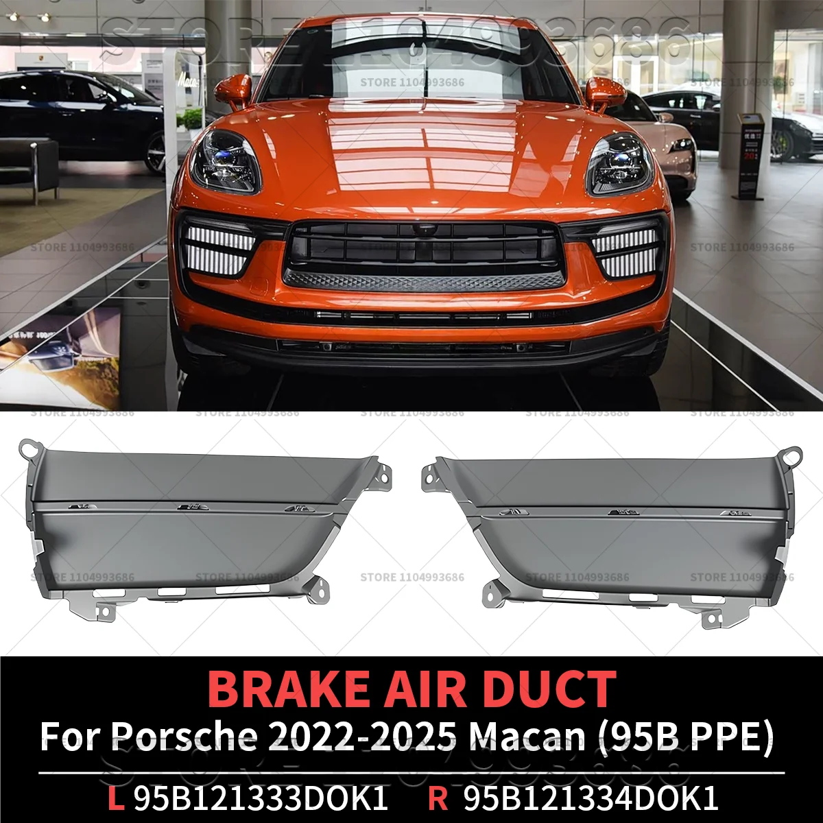 For 2022-2025 Porsche Macan (95B PPE) Front Bumper Grille Brake Air ...