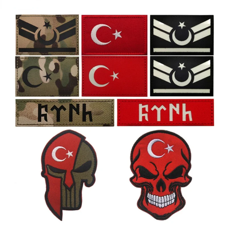 Turkey-TURK-Flag-Patch-Embroidered-Reflective-TR-Turkish-Tactical ...