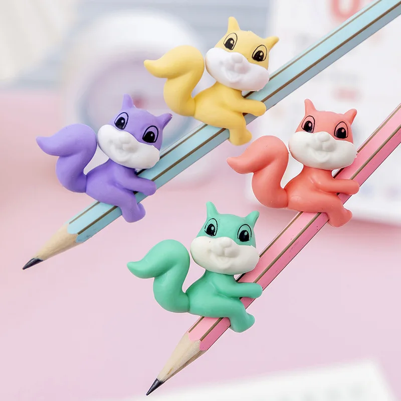 5Pcs Cute Squirrel Pencil Rubber Eraser for Kids Back To School Prizes ...