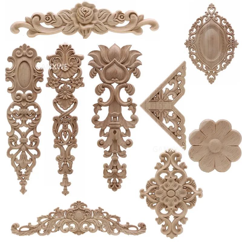 Corner-European-Solid-Wood-Long-Carved-Flower-Pattern-Frame-Wood ...