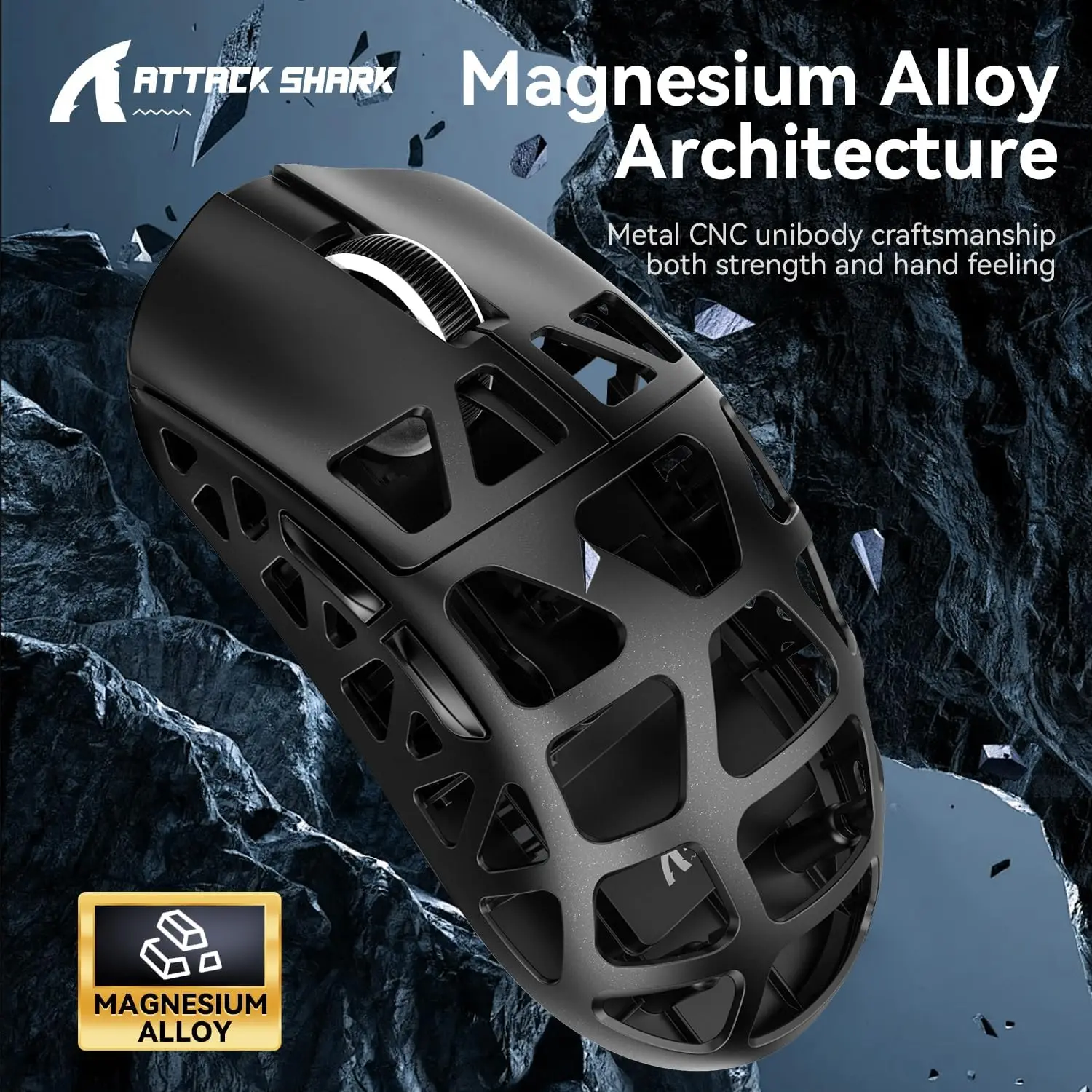 ATTACK SHARK R3 46g Superlight Magnesium Alloy Wireless Gaming Mouse ...