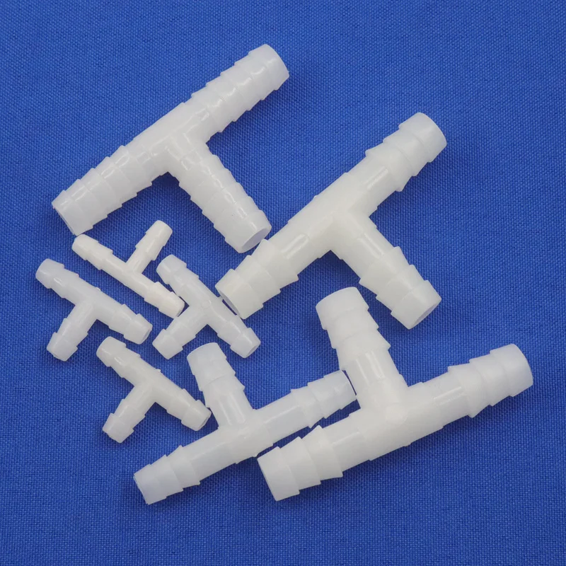 5~100pcs 4mm~25mm PE Plastic Tee Connectors Water Tank Air Pump Tube ...