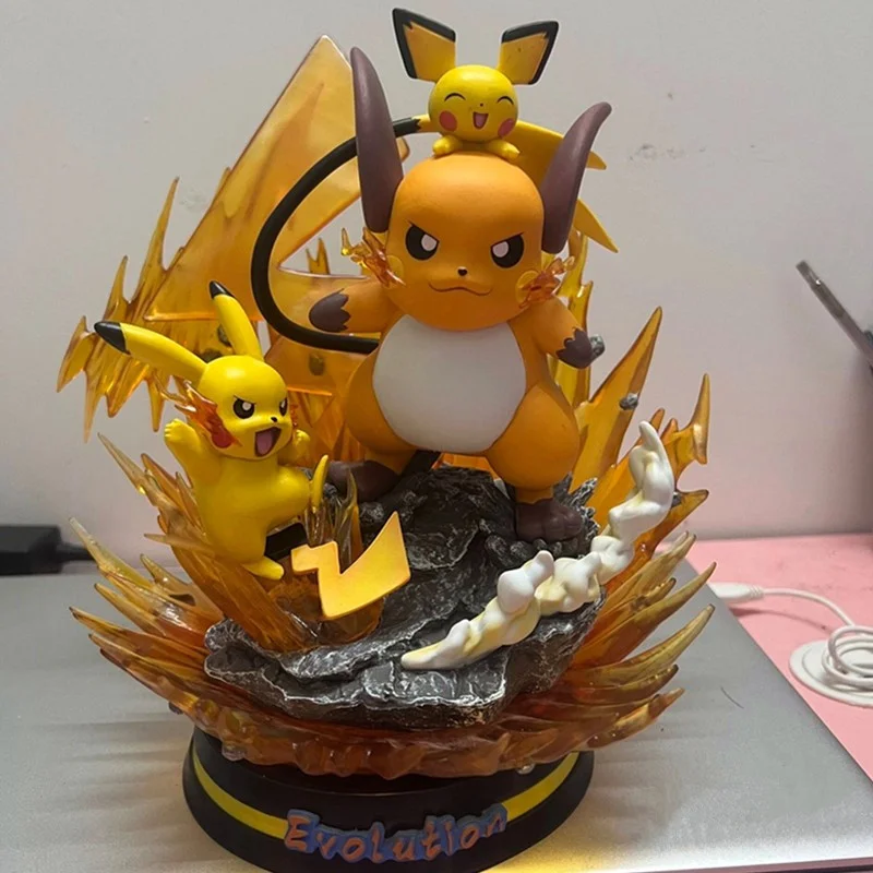 25cm-Anime-Pokemon-Pikachu-Third-Form-Fighting-Figure-Dolls-Statue-with ...