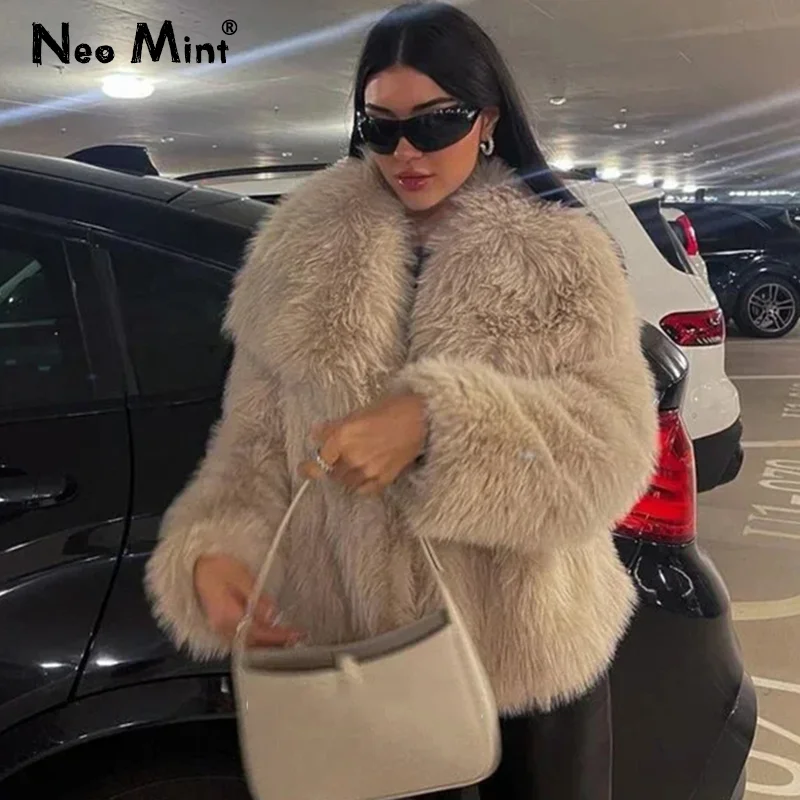 Chic-Ins-Blogger-Brand-Fashion-Fake-Fox-Fur-Jacket-Coat-Women-2024 ...