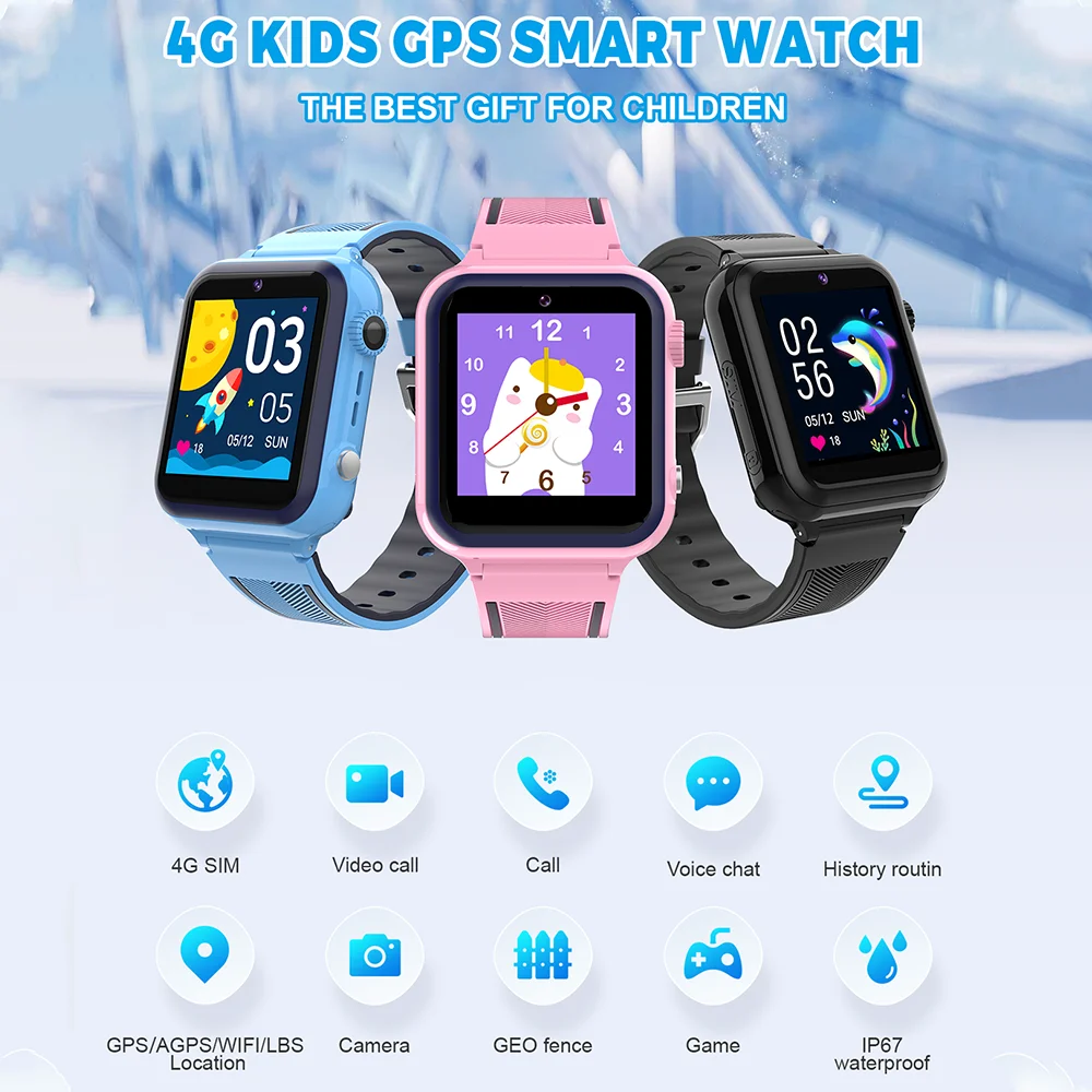 4G-Connected-Kids-Smartwatch-SIM-Card-Positioning-Safety-Smart-Watch ...