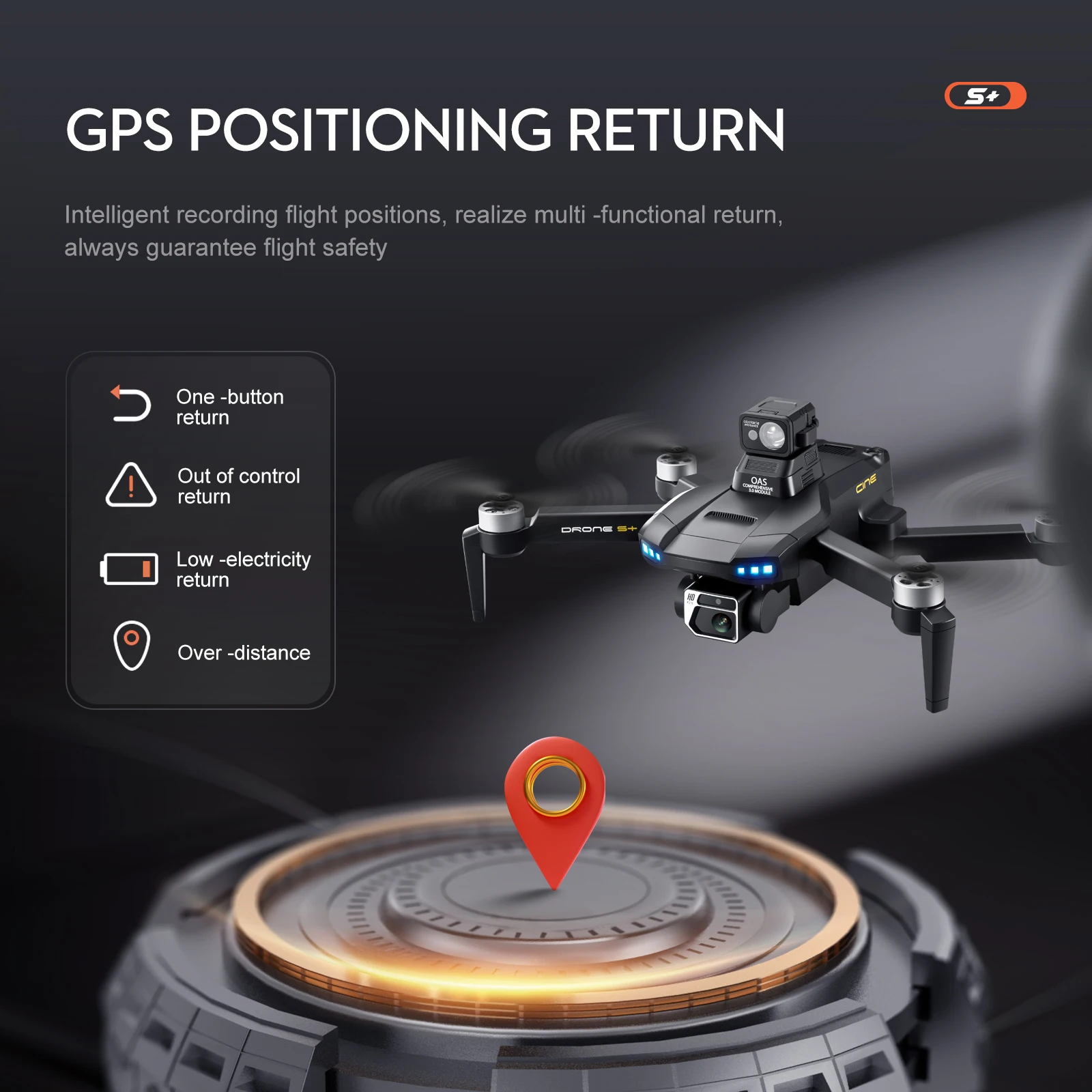S+ GPS Drone - 6K HD Dual HD Camera Laser Obstacle Avoidance Aerial Ph ...