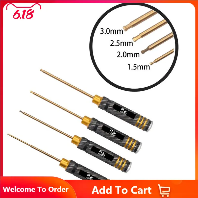 4Pcs RJX Hex Ball Tip 1.5 2.0 2.5 3.0mm Screw Driver Pin for FPV RC ...