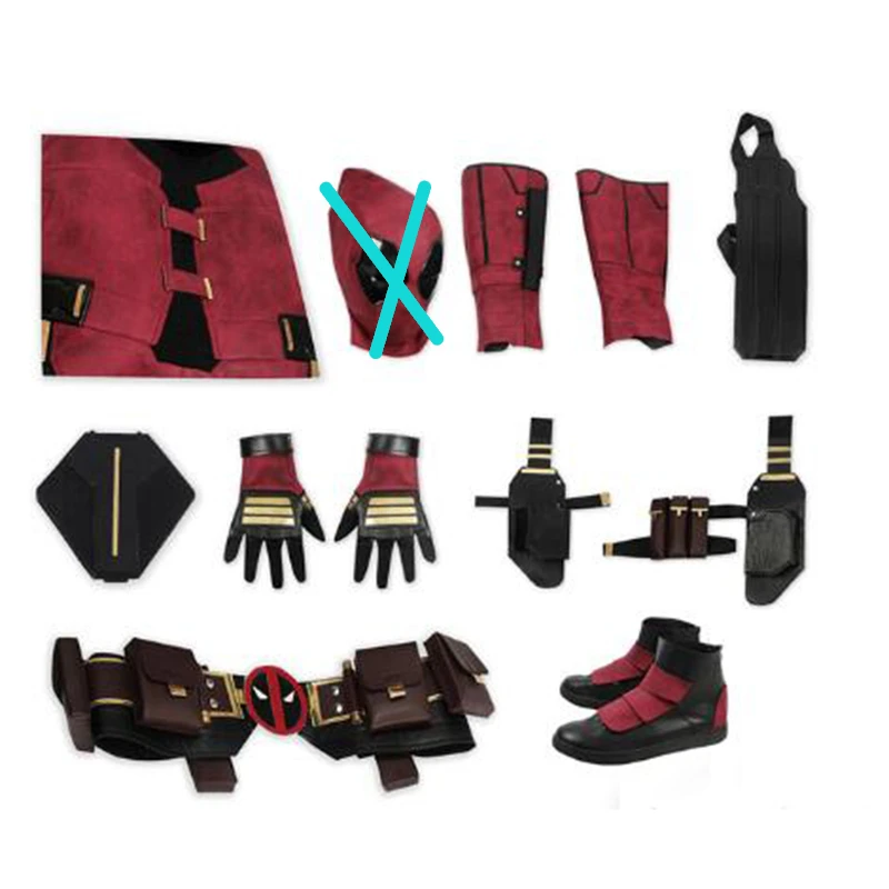 Recién llegado DP3 Mr. Pool Cosplay disfraz héroe ropa completa mono de cuero rojo para hombre ...