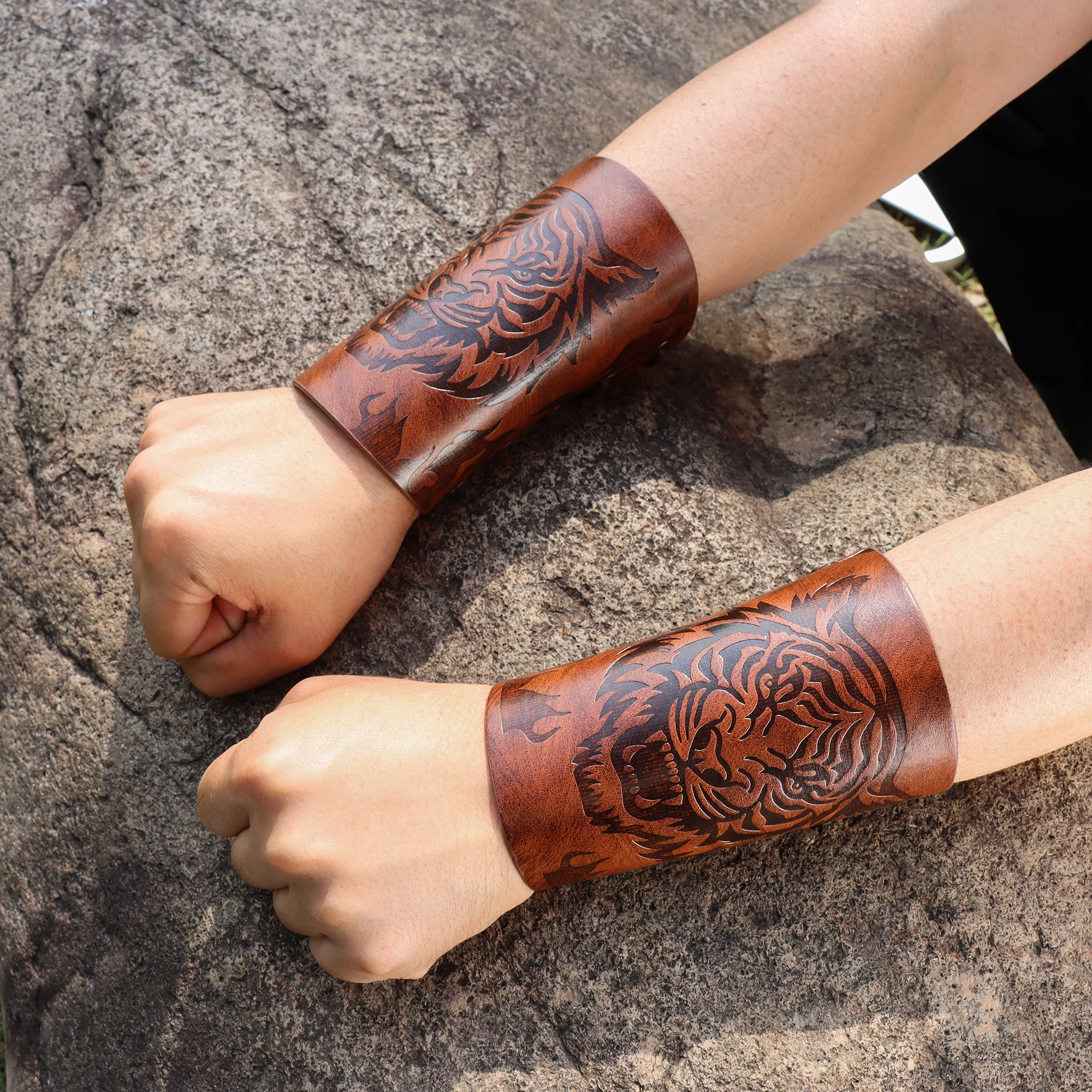 Medieval-Printed-Wristbands-Gothic-Punk-Style-Arm-Guards-Viking ...