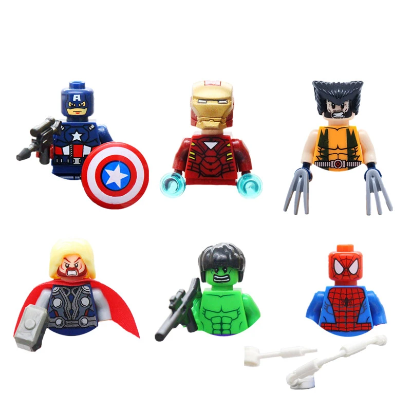 Disney Super Hero Building Block Iron Man Wolverine Thor Hulk กัปตัน ...