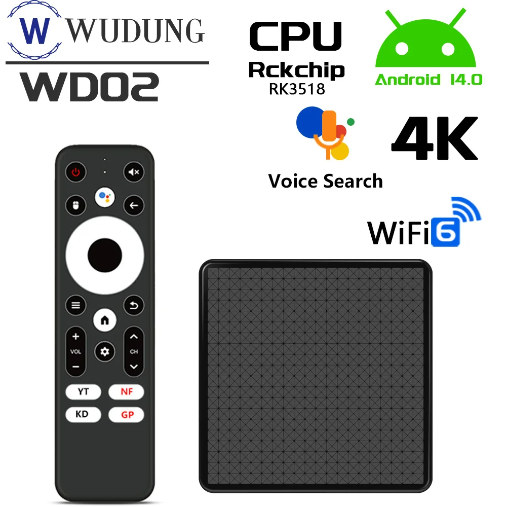 WUDUNG WD02 Android Smart TV Box 2G 16G RK3518 4K Ultra HD Smart Set ...