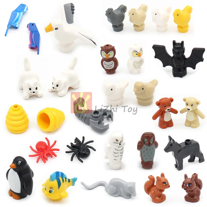 MOC-Animal-Figure-Brick-Building-Blocks-Pet-Zoo-Dog-Penguin-Cat-Clown ...