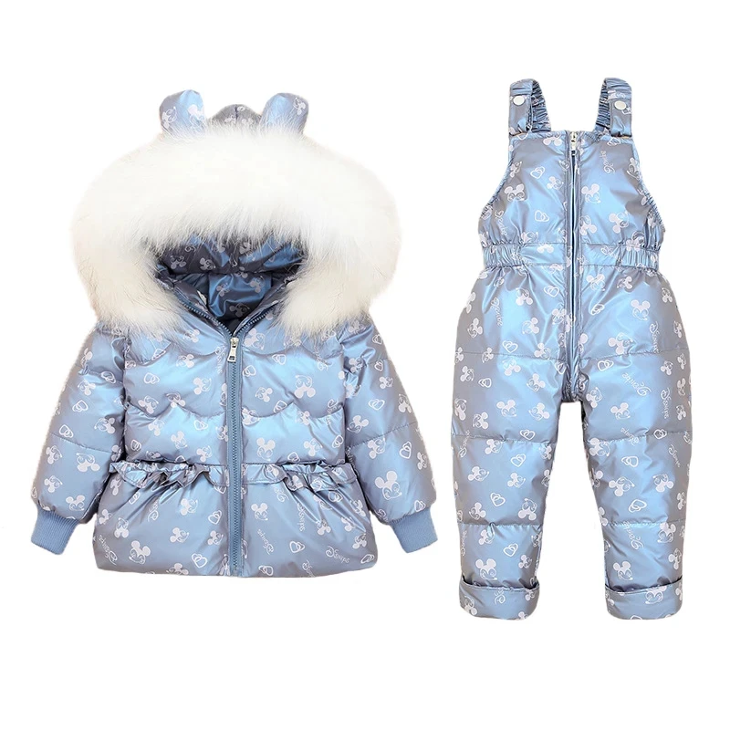 Winter Children`s Clothing Set 2Pcs Girl Down Jacket 2022 New Baby Snowsuit Clothes Overalls for ...
