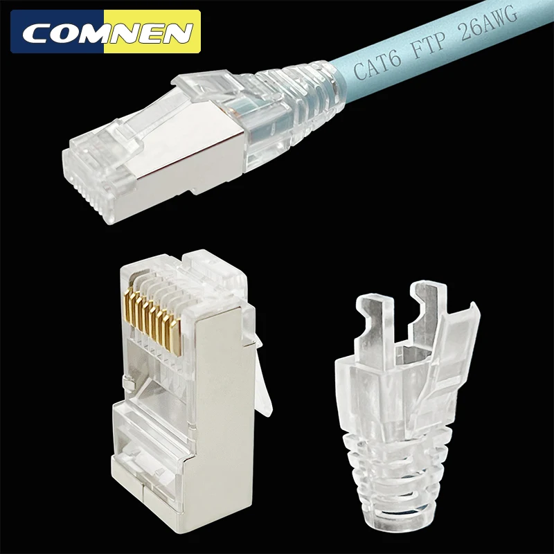 COMNEN-CAT6-FTP-RJ45-Strain-Relief-Boots-Connector-RJ45-Cap-Cover-Card ...