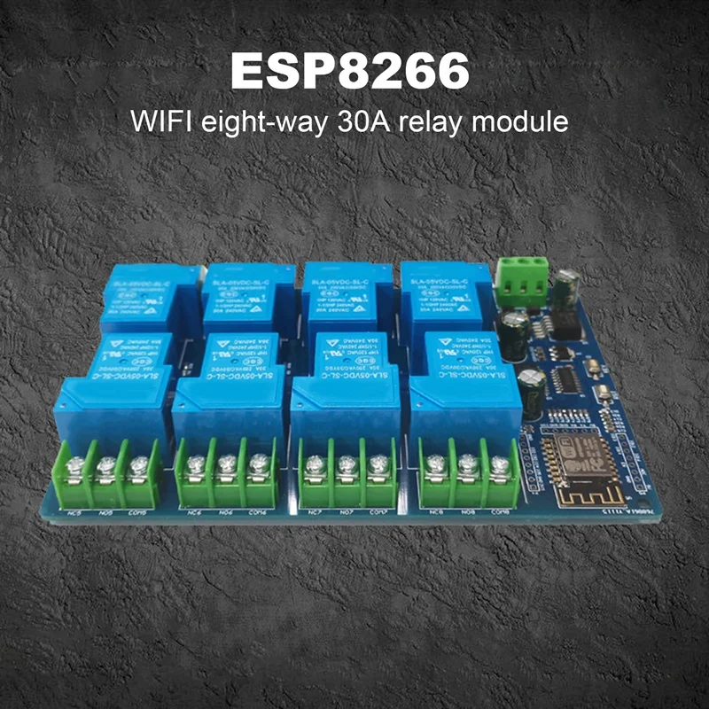 DC7 28/5V Power Supply ESP8266 WIF 8 Way 30A Relay Module ESP 12F Development Board ESP 12F Wifi ...