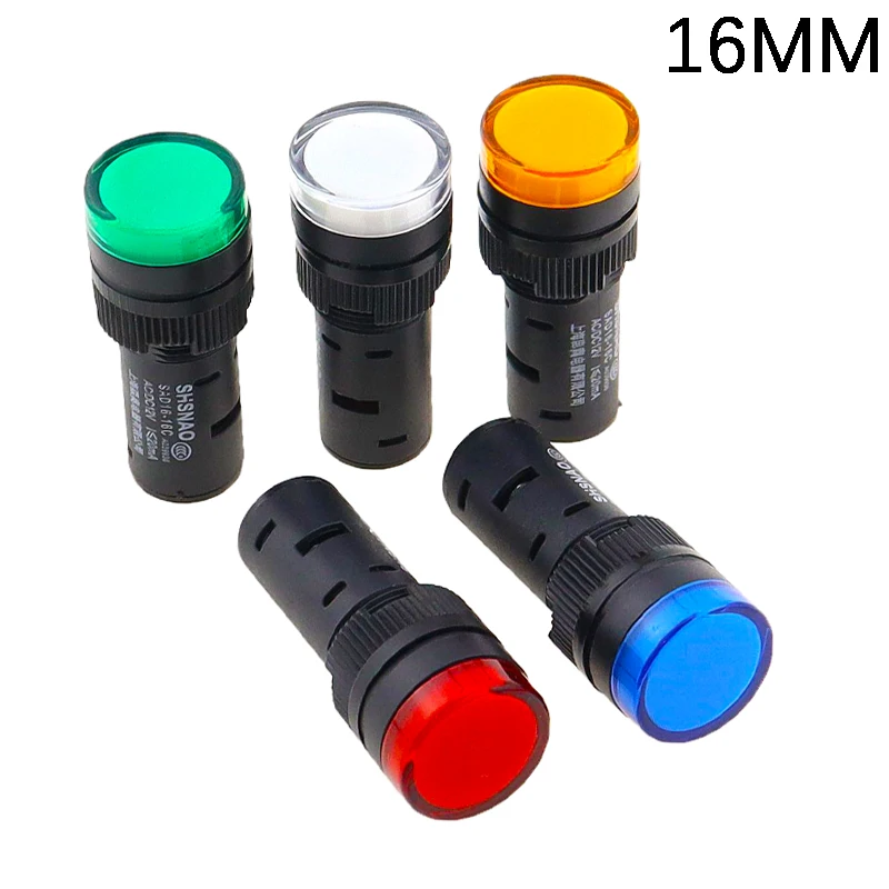 16mm-Panel-Mount-Signal-Power-Led-Indicator-Light-Blue-Green-Red-White ...