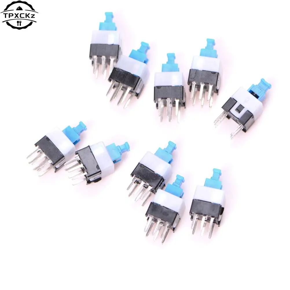 10pcs-6Pin-Push-Tactile-Power-Micro-Switch-Self-lock-On-Off-button ...