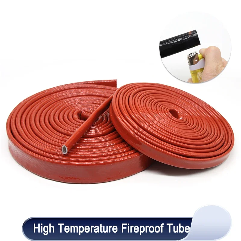 1-2-5m-Silicone-Fiberglass-Tube-Coated-Glass-Fiber-Braided-Fireproof ...