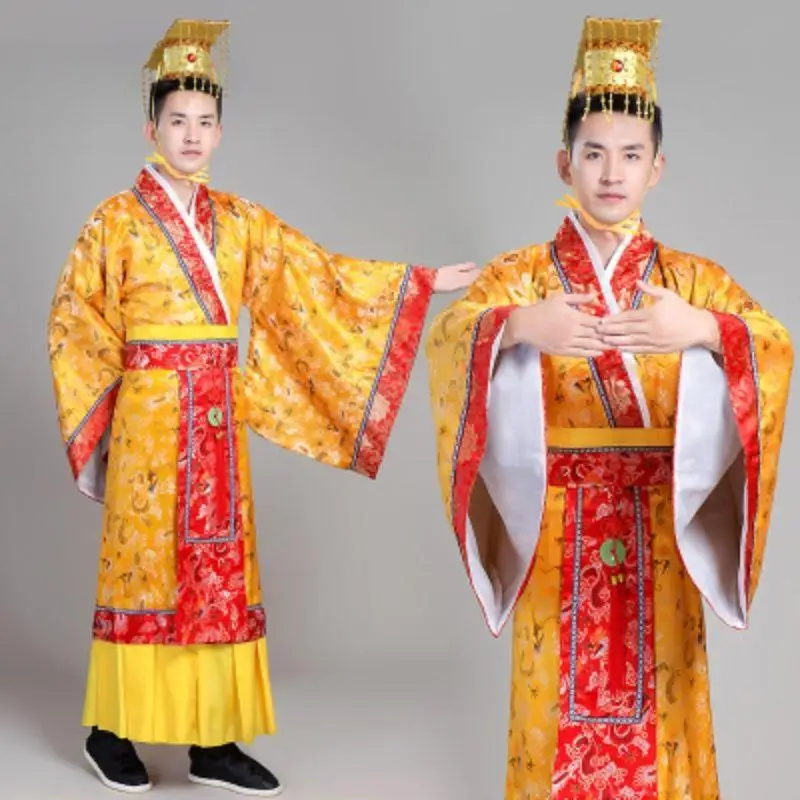 Chinese Emperor costume Sovereign dress Hanfu Ancient King Tang Men ...