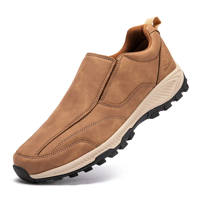 Genuine Leather Men Lightweight Outdoor Walking Shoes Flats Leisure ...