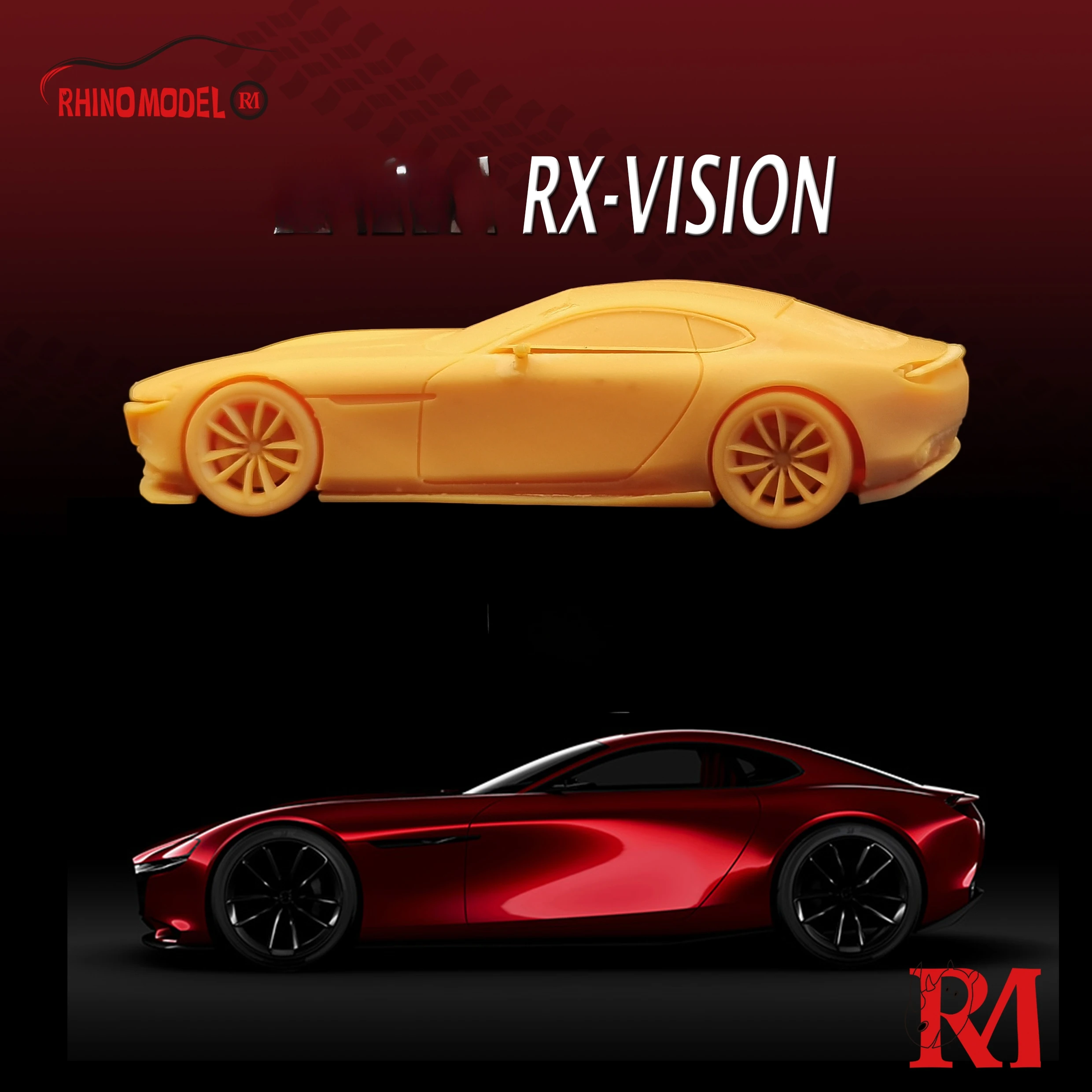 Preorder-Rhino-Model-1-64-Concept-Vision-Coupe-RX-Gray-Red-Diecast ...