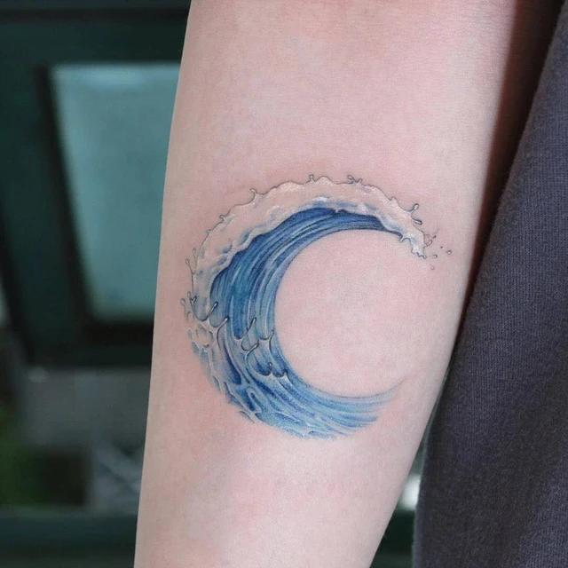 Simple Ocean Wave Tattoo Designs