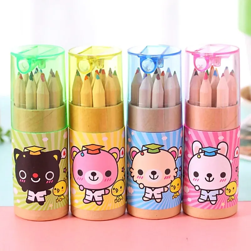 Manga-12-Color-Pencils-Crayons-Set-for-Children-Cute-Anime-Stationery ...