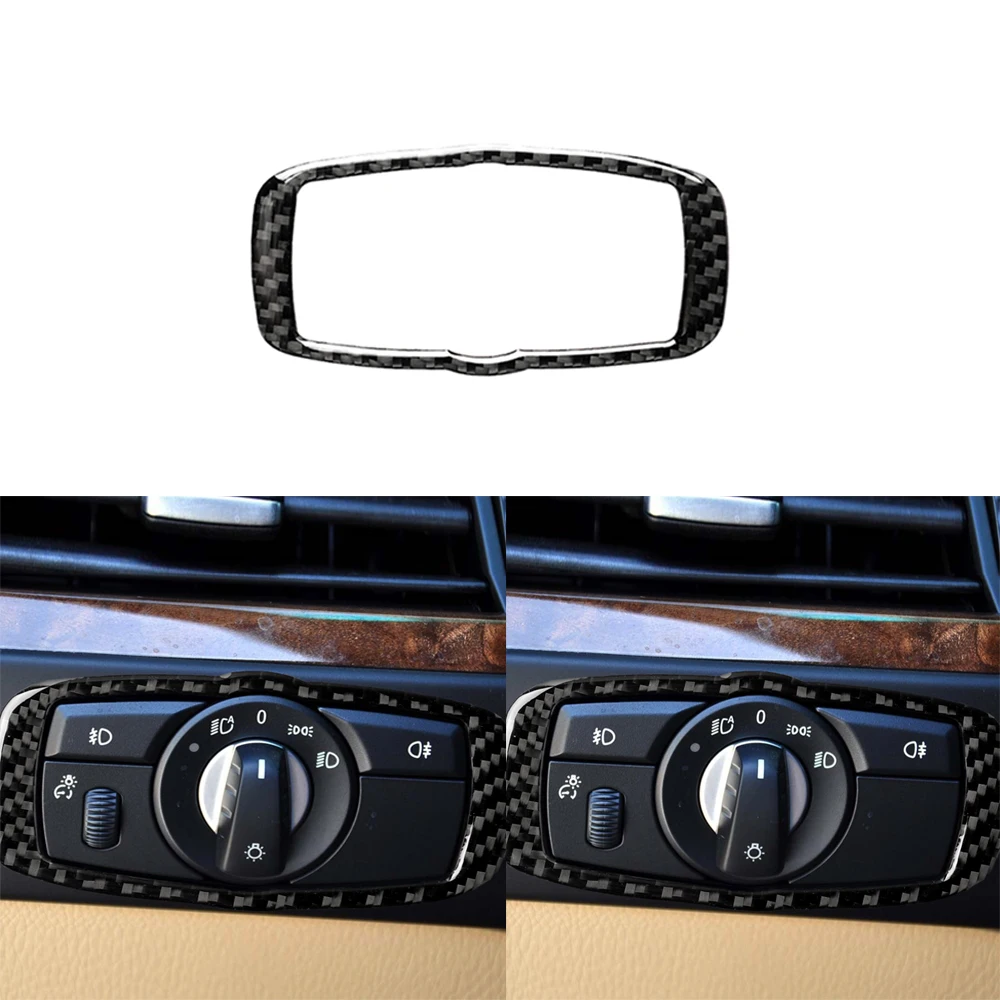 Interior-Headlight-Switch-Frame-Cover-Trim-Carbon-Fiber-Stickers-For ...
