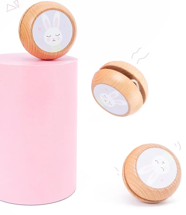 YOYO,Smile Face--Yoyo IkColorful Cartoon Animals Jouet en bois pour ...