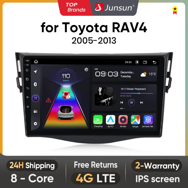 Junsun-V2-Plus-8-256GB-Car-intelligent-systems-For-Toyota-Rav4-2007 ...