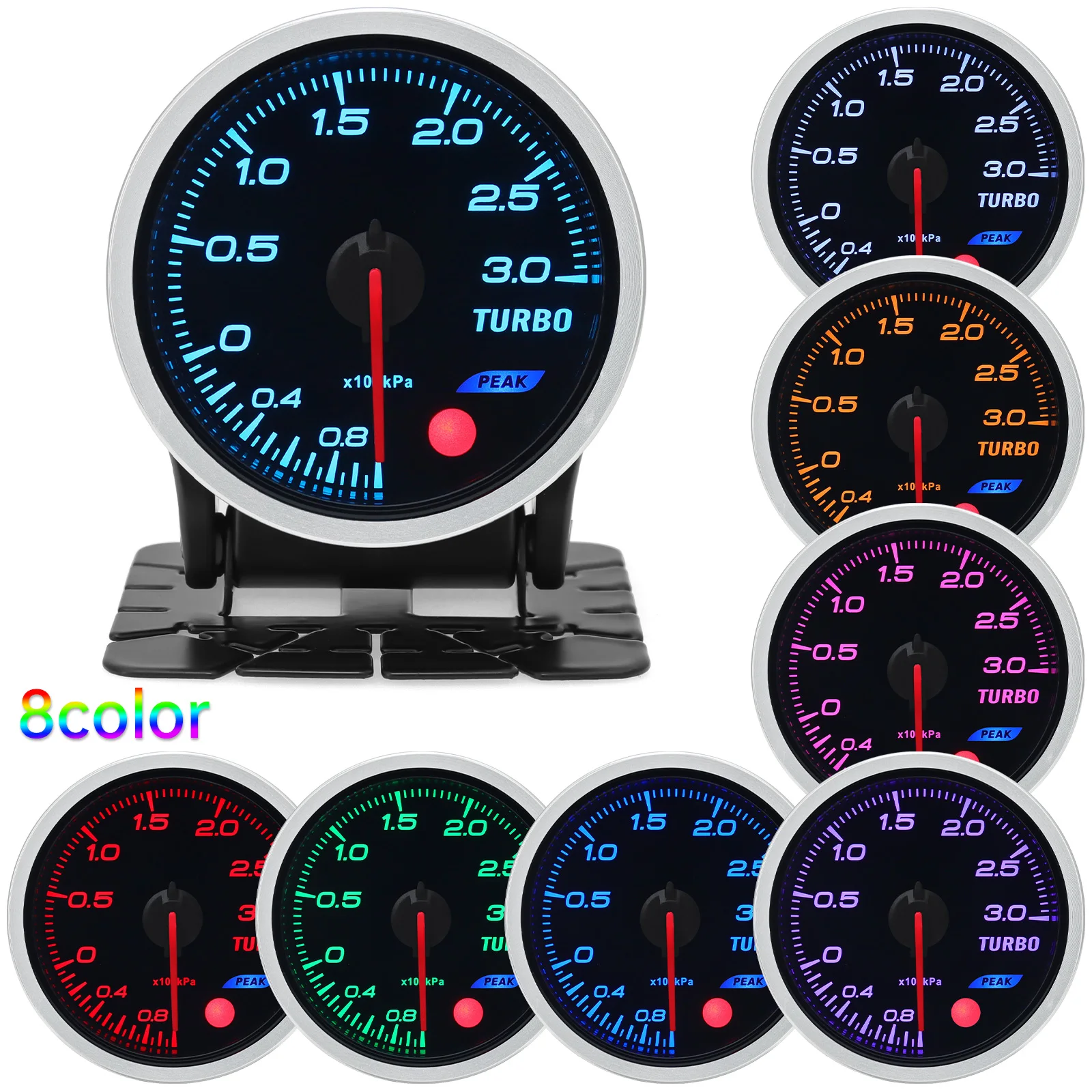 Auto-Turbo-Boost-Gauge-2-Inch-52MM-Smoke-Lens-3Bar-2Bar-PSI-Turbo-Gauge ...
