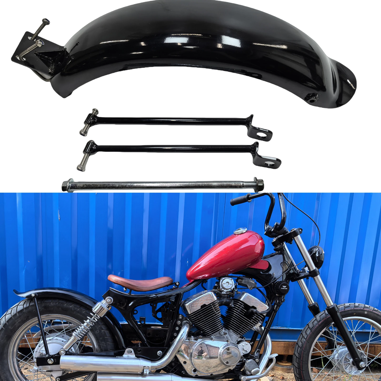 For-Yamaha-XV250-Motorcycle-Rear-Fender-Plate-Mudguard-With-Stands-Tail ...