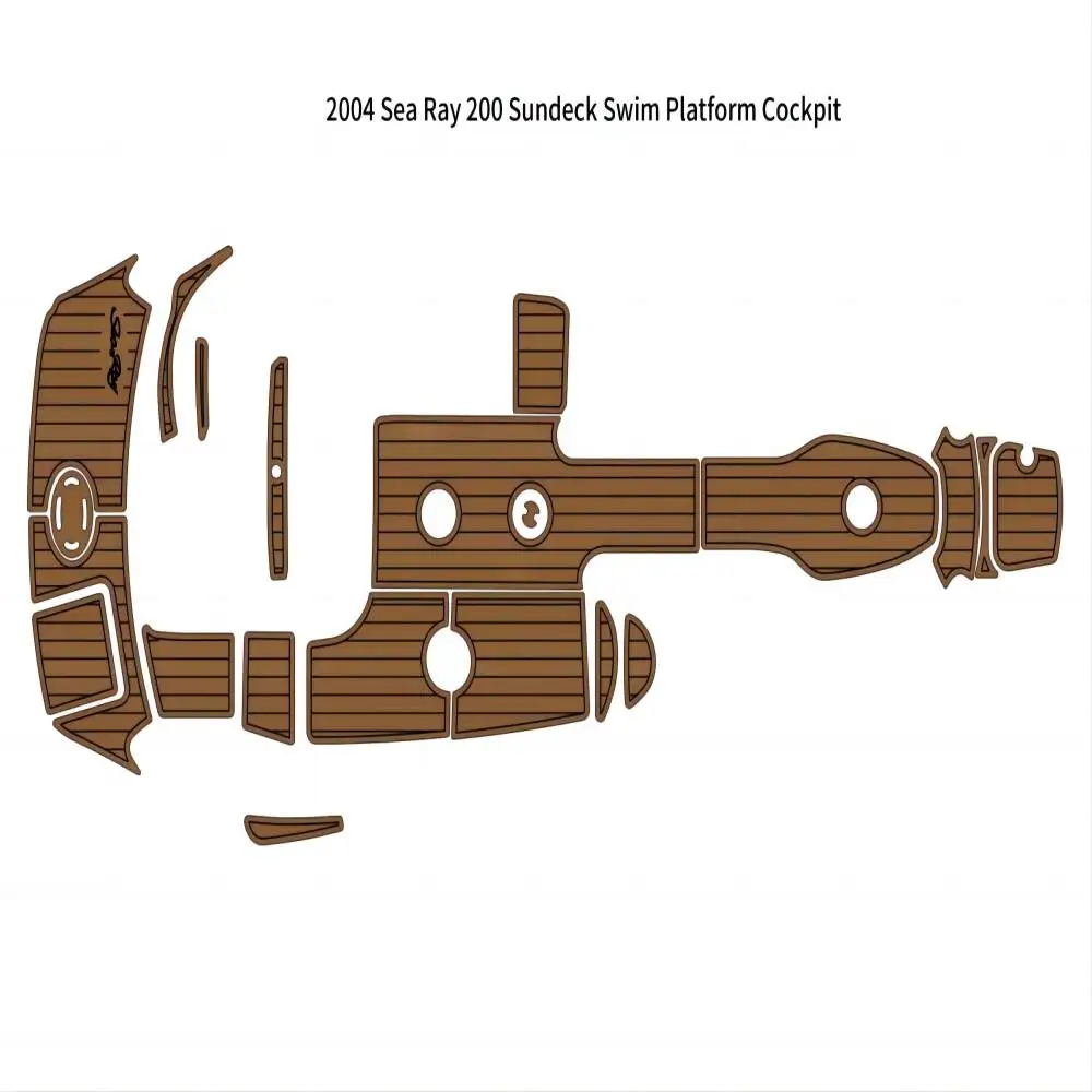 2004-Sea-Ray-200-Sundeck-Swim-Platform-Cockpit-Pad-Boat-EVA-Foam-Teak ...