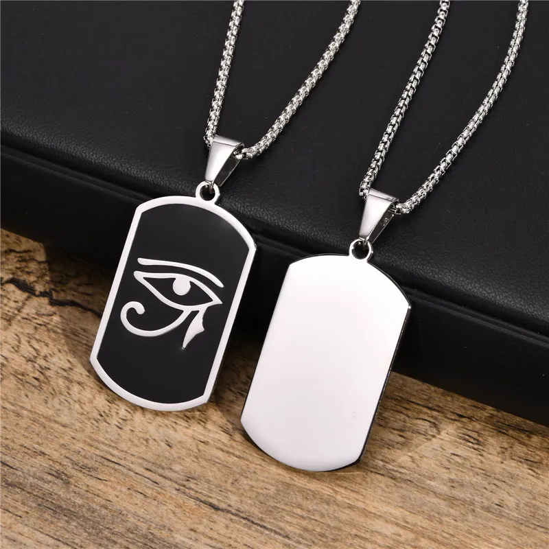 Stainless-Steel-Ancient-Egypt-Eye-of-Horus-Pendant-Necklace-Vintage ...