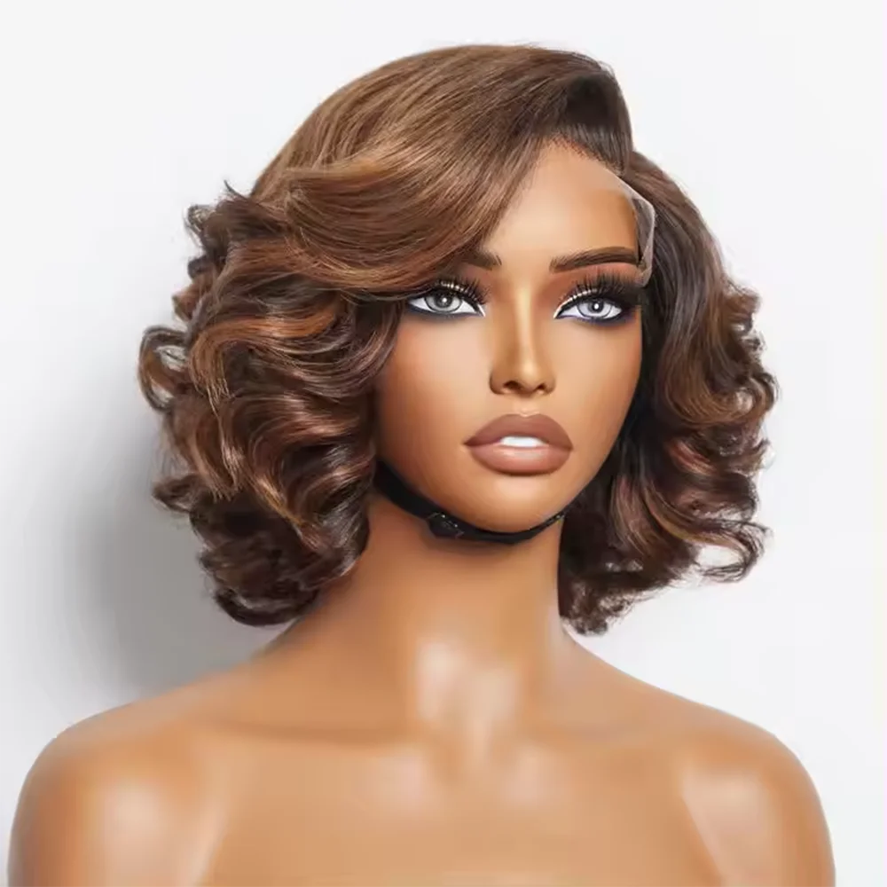 T2-30-Bouncy-Curly-Human-Hair-Wigs-Brazilian-Remy-Highlight-Lace ...