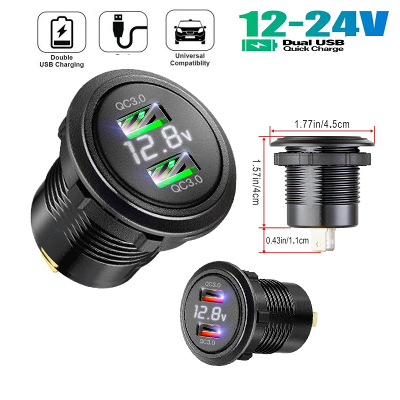 Quick-charge-dual-usb-car-charger-socket-Car-phone-Charger-Socket ...