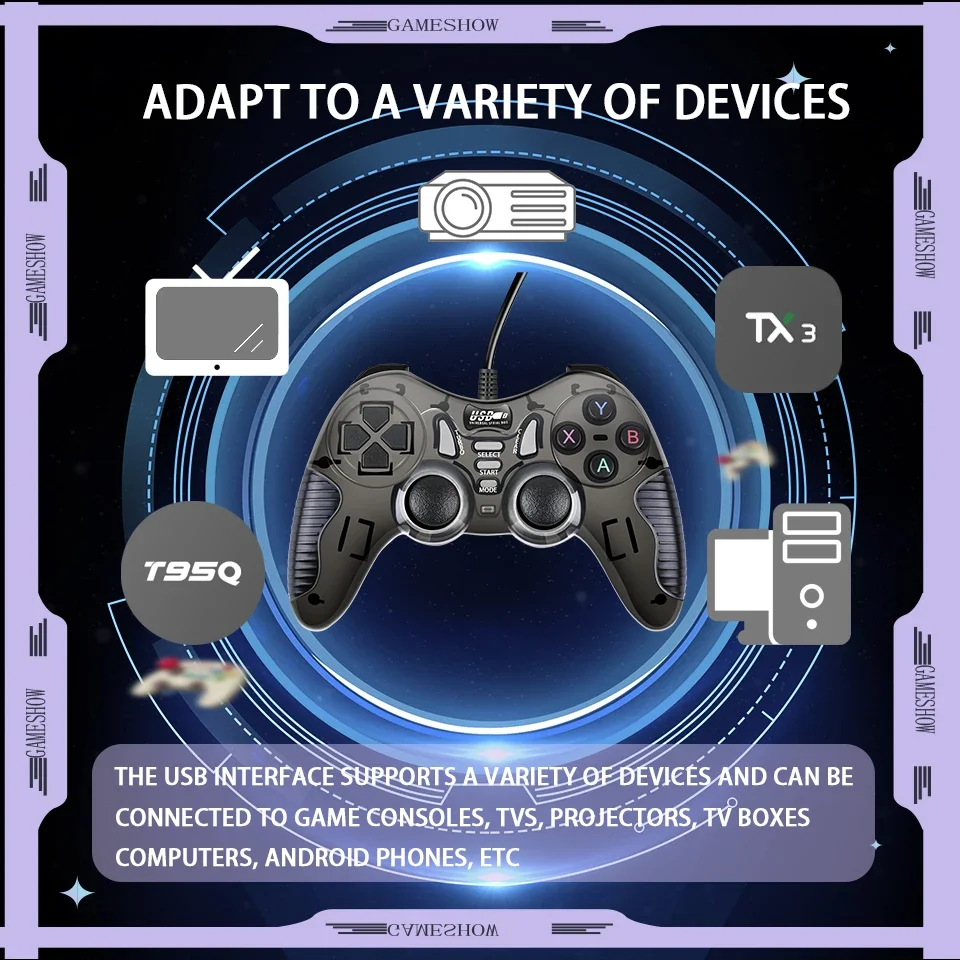 Dual-Vibration-Motor-Gamepad-Wired-PC-Game-Controller-USB-Gaming ...