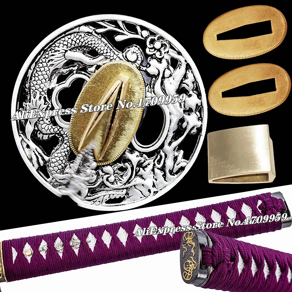 Plum-Blossom-Dragon-Japanese-Sword-Hand-Guard-For-Katana-Tsuka-Fittings ...