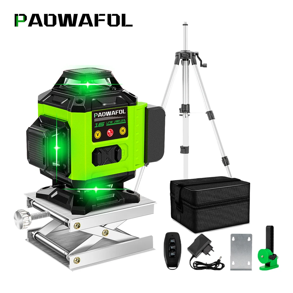 16 líneas 360 nivel láser autonivelante inalámbrico remoto profesional 4D Horizontal y Vertical ...