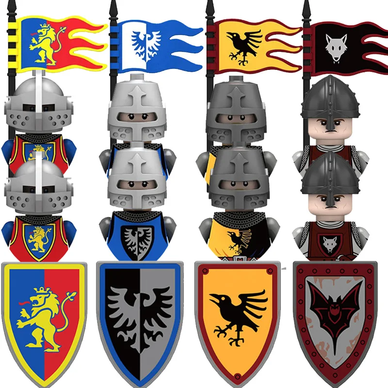 Medieval Knight Armored Troops Ancient Army Soldiers Mini Weapon ...