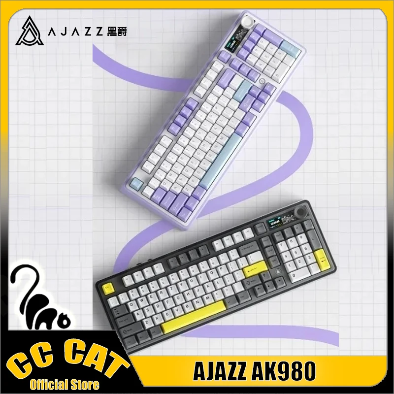 Ajazz-Keyboard-mekanik-Ak980-aksesori-Gamer-Bluetooth-nirkabel-3-Mode ...