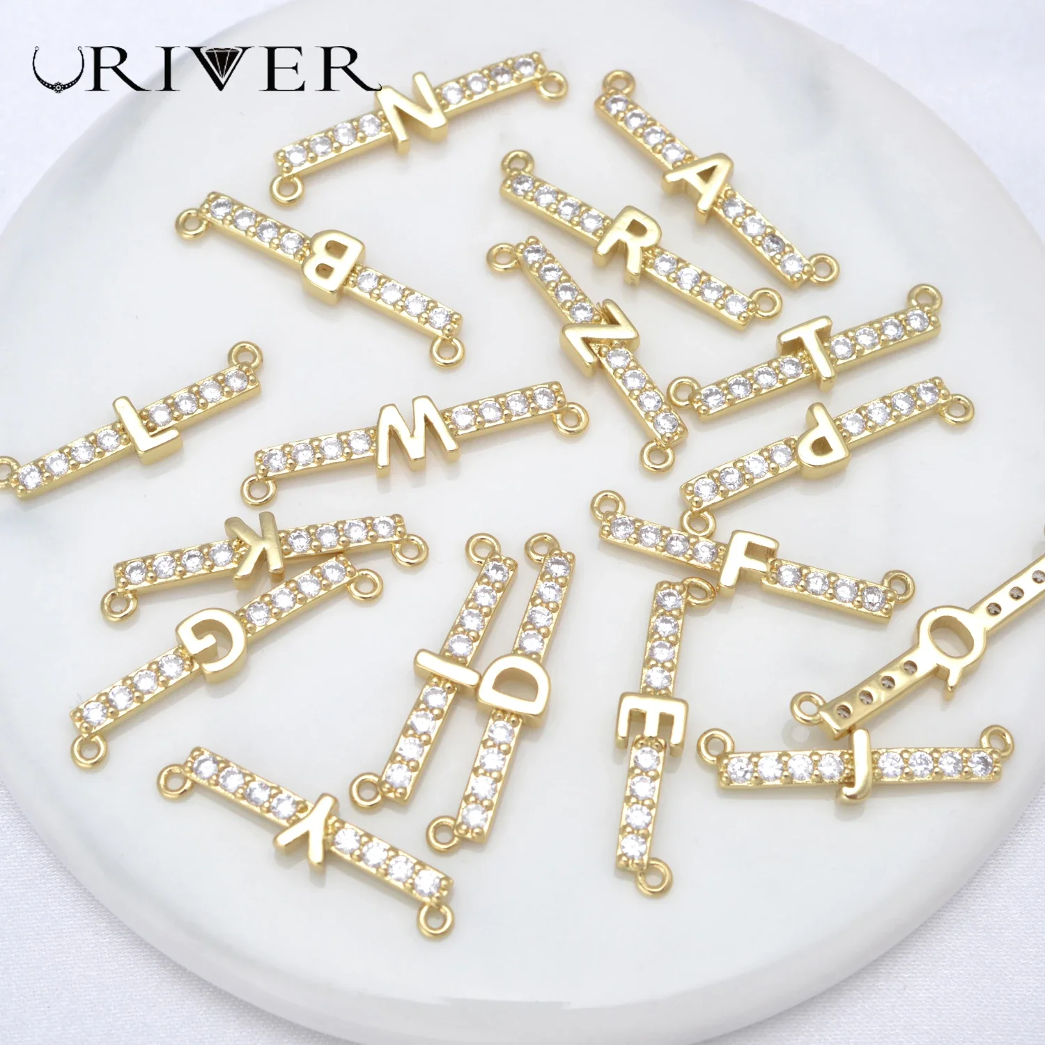 LJRIVER-26-Letter-Connectors-for-Jewelry-Making-Brass-Gold-Connection ...