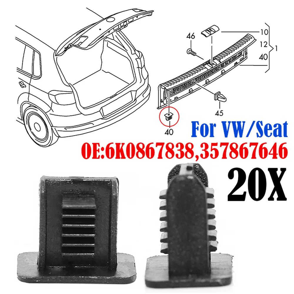 20pcs Headlining Roof Lining Rear Body Panel Clips For Skoda Superb ...
