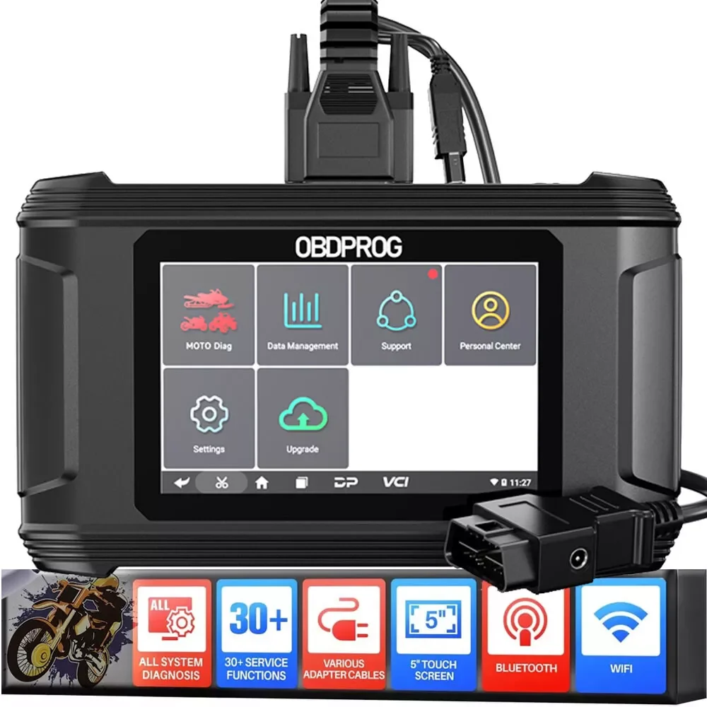 OBDPROG MOTO 100 Full System Motorcycle Scanner Diagnosis ECU Coding ...
